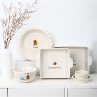 China European Style Christmas Ceramic Bakeware Set White 1250℃ for Baking for sale