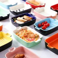 China Microwave Safe Stoneware Ceramic Bakeware Set with Handle Eco Friendly 2 Piece for sale