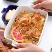 China Microwave Safe Stoneware Ceramic Bakeware Set with Handle Eco Friendly 2 Piece for sale