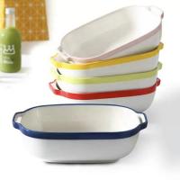 China Microwave Safe Stoneware Ceramic Bakeware Set with Handle Eco Friendly 2 Piece for sale