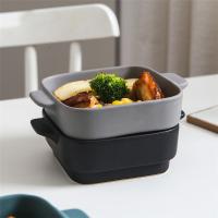 China Custom Small Square Ceramic Baking Dish 10cm for Home Restaurant Oven Use for sale