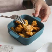 China Custom Small Square Ceramic Baking Dish 10cm for Home Restaurant Oven Use for sale