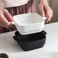 China Custom Small Square Ceramic Baking Dish 10cm for Home Restaurant Oven Use for sale