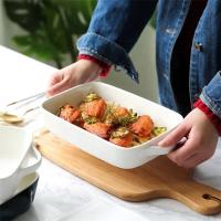 China White Glaze Ceramic Baking Dish Rectangle 30cm for Hotels Restaurants Wholesale for sale