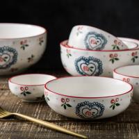 China Nordic Style Hand Painted Porcelain Dinnerware Set 12 Piece Ceramic Plates Bowls for Hotel Restaurant for sale