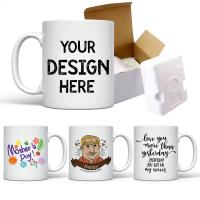China 11 Oz Porcelain Ceramic Coffee Cups White Color Custom Logo Sublimation Blank Mug for sale