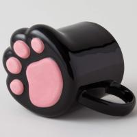 China Custom Dolomite Ceramic Cat Paw Mug 350ml Cute Animal Coffee Cup for sale
