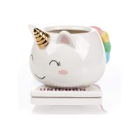 China Custom Cute Unicorn Shape 3D Animal Ceramic Coffee Mug Promotional Gift Mug 1000pcs MOQ for sale