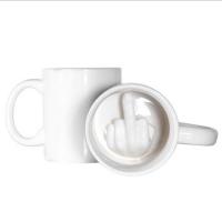 China P195 Funny Middle Finger Coffee Mug 350ml Ceramic Novelty Cup for Tea Milk Custom Logo for sale