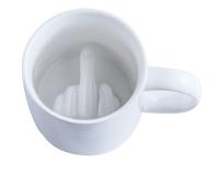 China P195 Funny Middle Finger Coffee Mug 350ml Ceramic Novelty Cup for Tea Milk Custom Logo for sale