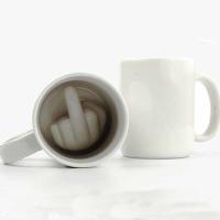 China P195 Funny Middle Finger Coffee Mug 350ml Ceramic Novelty Cup for Tea Milk Custom Logo for sale