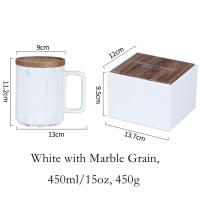 China Custom Large 15oz Nordic Matte Black White Ceramic Coffee Mug with Wooden Lid Gift Box for sale