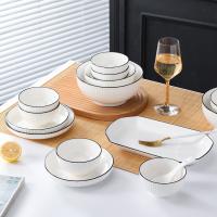 China 12 Piece Ceramic Dinnerware Set Solid Pattern Oven Safe Dishwasher Safe Modern Design for sale