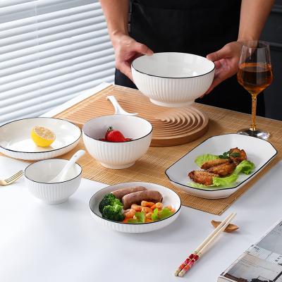 China 12 Piece Ceramic Dinnerware Set Solid Pattern Oven Safe Dishwasher Safe Modern Design for sale