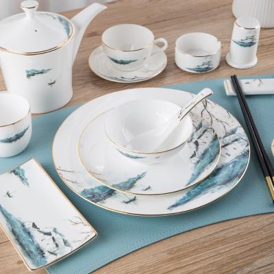 China 4 Piece Ceramic Plate Set Gift Box Porcelain Dinnerware White Round Dishware Custom Logo for sale