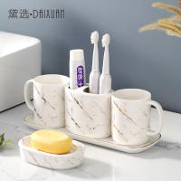China Custom Glazed Ceramic Soap Dish 5 Piece Bathroom Set Standard Size Eco Friendly for sale
