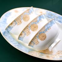 China 4 Piece Ceramic Dinnerware Set Dishwasher Safe Round Porcelain Plates Gift Box 500 MOQ for sale