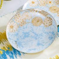 China 4 Piece Ceramic Dinnerware Set Dishwasher Safe Round Porcelain Plates Gift Box 500 MOQ for sale