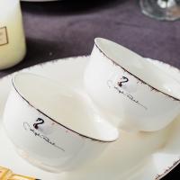 China Hanford Ceramic 4-Piece White Dinnerware Set Oven Safe Medium Tableware for sale