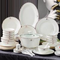 China Hanford Ceramic 4-Piece White Dinnerware Set Oven Safe Medium Tableware for sale
