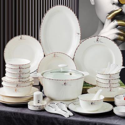 China Hanford Ceramic 4-Piece White Dinnerware Set Oven Safe Medium Tableware for sale