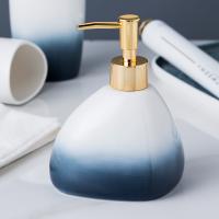 China White Ceramic Bathroom Set 5 Piece Simple Design Modern Home Accessories for sale
