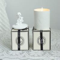 China Flame Retardant Ceramic Candle Container Medium 500ml with Lid for Home Decor for sale