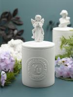China Flame Retardant Ceramic Candle Container Medium 500ml with Lid for Home Decor for sale