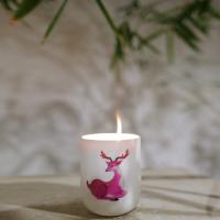 China Smokeless Ceramic Candle Holder 500ml White Gift Box Home Decor for sale