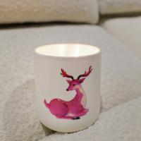 China Smokeless Ceramic Candle Holder 500ml White Gift Box Home Decor for sale