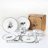 China Matte Crockery Dinner Ceramic Plate Sets Vaisselle Dish Restaurant Dinnerware Plates for sale