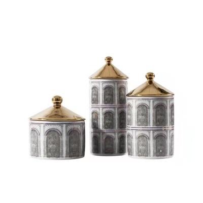 China 500 Pieces Cement Ceramic Marking Candle Cup Customized Empty Scented Jar For DIY for sale