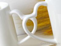 China White Ceramic Heart Shaped Espresso Cup 250ml Fine Bone China Thermal Mug for sale