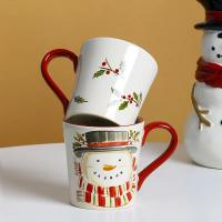 China Custom Ceramic Snowman Mug 350ml Heat Resistant Coffee Cup BPA Free Lead Free Microwave Safe for sale