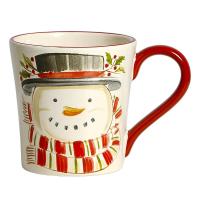 China Custom Ceramic Snowman Mug 350ml Heat Resistant Coffee Cup BPA Free Lead Free Microwave Safe for sale