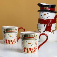 China Custom Ceramic Snowman Mug 350ml Heat Resistant Coffee Cup BPA Free Lead Free Microwave Safe for sale