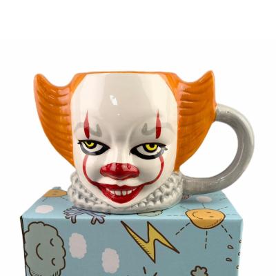 China Custom Ceramic Coffee Mug 11oz Heat Resistant Microwave Safe BPA Free Halloween Clown Design for sale