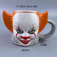 China Custom Ceramic Coffee Mug 11oz Heat Resistant Microwave Safe BPA Free Halloween Clown Design for sale