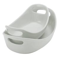 China Hanford Ceramic Oven Bowl 2-Piece Set Customizable Capacity Heat Resistant Baking for sale
