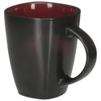 China 14 Oz Ceramic Coffee Mugs Set of 8 Red Reactive Stoneware Cups Dishwasher Safe for sale