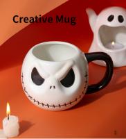 China Ceramic Coffee Cup 600ml Halloween Skull Design Microwave Safe Dishwasher Safe Custom Logo for sale
