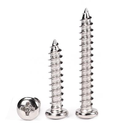China PA Nickel Plated Cross Round Head Self Tapping Screws M3 M4 M5 Precision Screws for Toys for sale