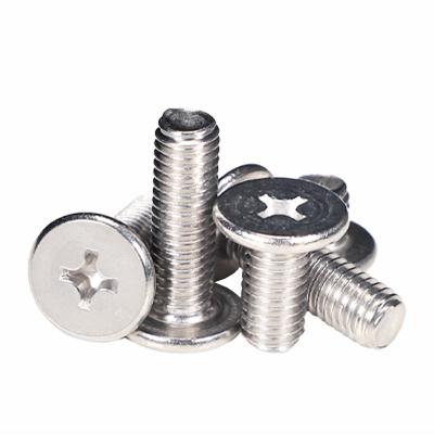 China CM304 Stainless Steel Cross Flat Head Screw M2 M3 M4 M5 M6 Thin Head Machine Screw Wholesale for sale