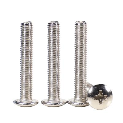 China 201 Stainless Steel Flat Head Cross Recessed Machine Screw M3 M4 M5 M6 Large Umbrella Head Bolt for sale