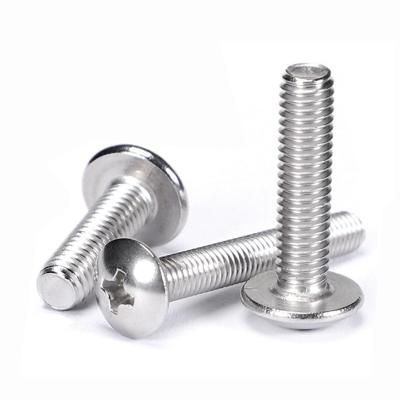 China 304 Stainless Steel Large Flat Head Screw TM Mechanical Bolt M3 M4 M5 M6 Cross Round Head Machine Screw for sale