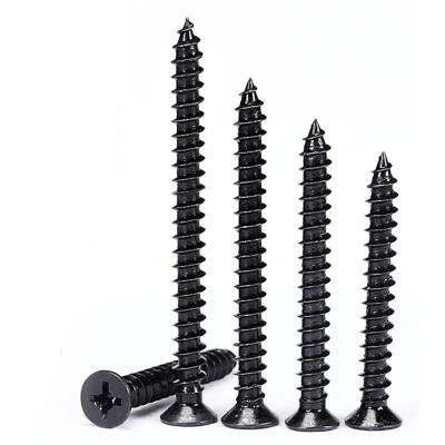 China KA Black Plated Cross Flat Head Self Tapping Screws M5 M6 Full Countersunk Small Screws for sale