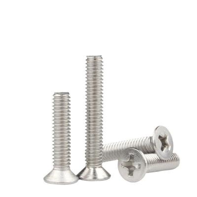 China KM Nickel Plated Cross Head Countersunk Machine Screw M2 M3 M4 M5 Flat Head Furniture Screw for sale
