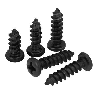 China Black PA Cross Screw Round Head Self Tapping Screw Pan Head M4 M5 M6 Electronic Small for sale