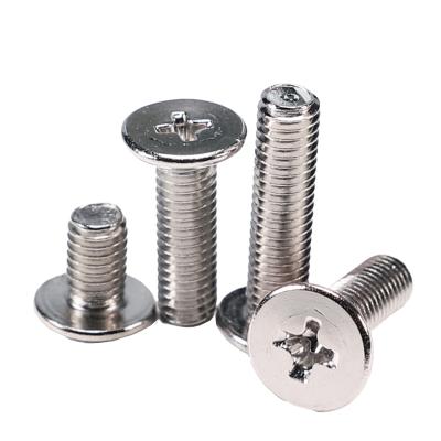 China Nickel Plated Cross Groove Flat Head Screw M3 M4 M5 M6 Electronic Small Screws for sale