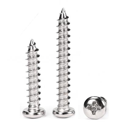 China 304 Stainless Steel Self Tapping Screw PA Round Head Cross Groove Pan Head Wood Screw M4 M5 M6 for sale